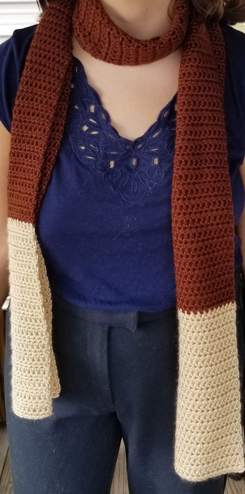 Two-toned Scarf Crochet Pattern, PDF Download, Winter Accessories - Etsy