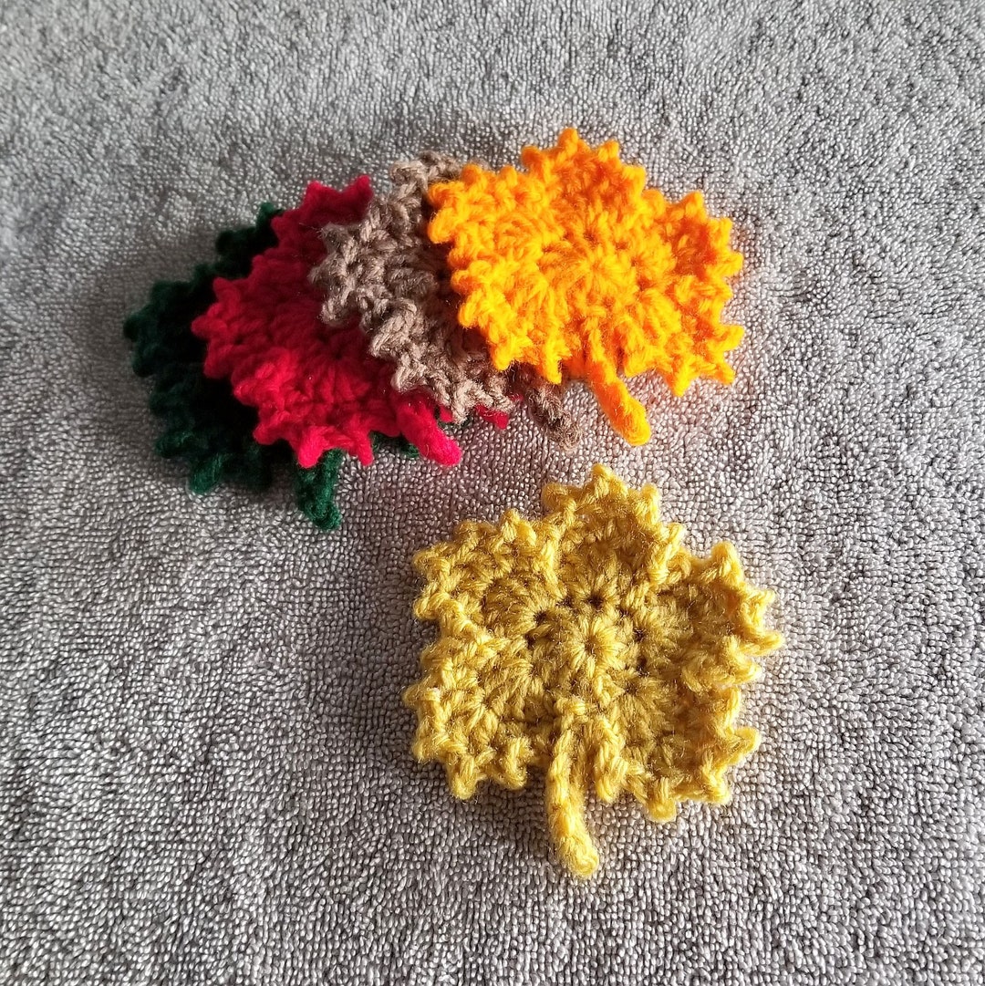 Maple Leaf Applique Crochet Pattern, PDF Download, Autumn Embellishment ...