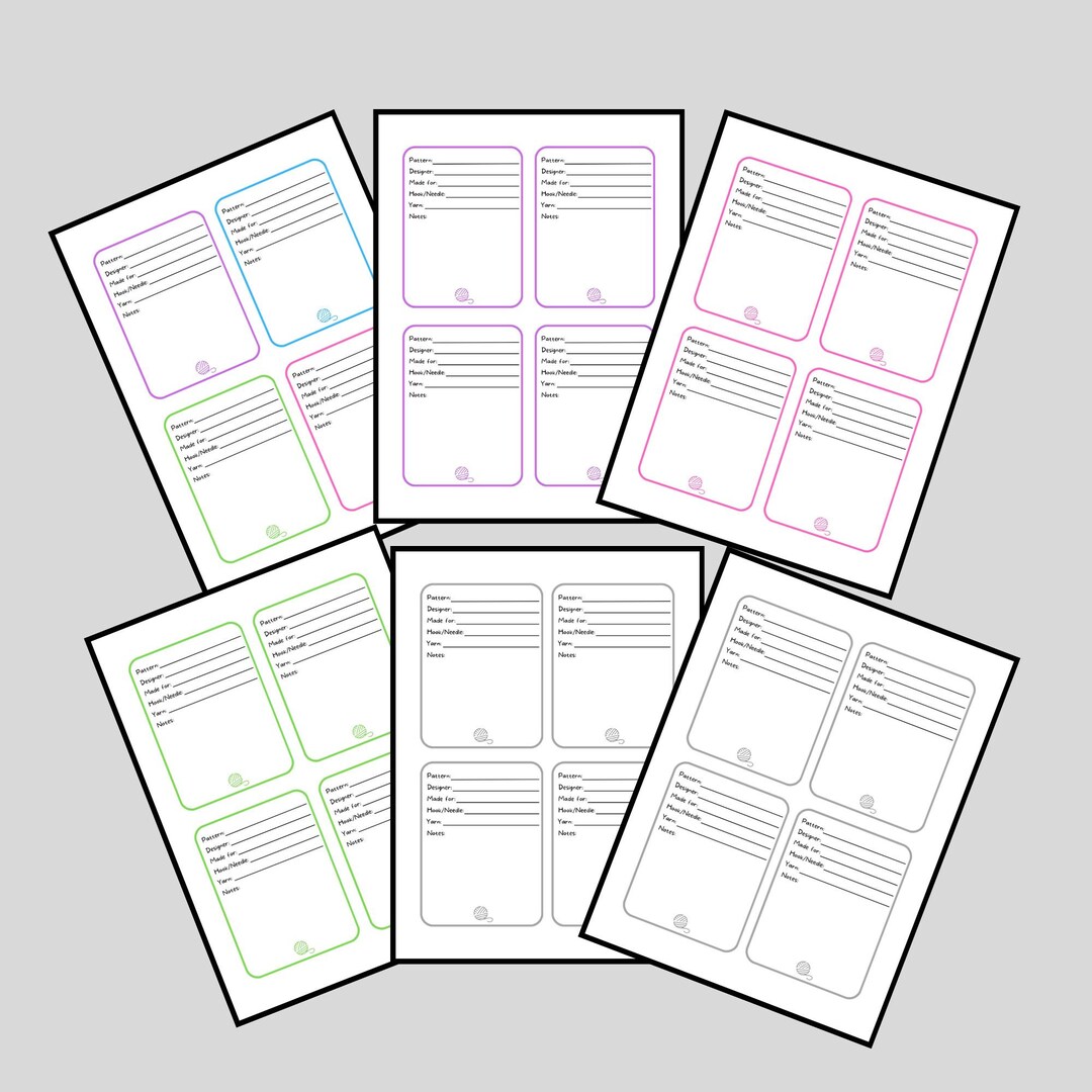 WIP Cards Bundle, PDF Download, Crochet or Knit Work in Progress ...