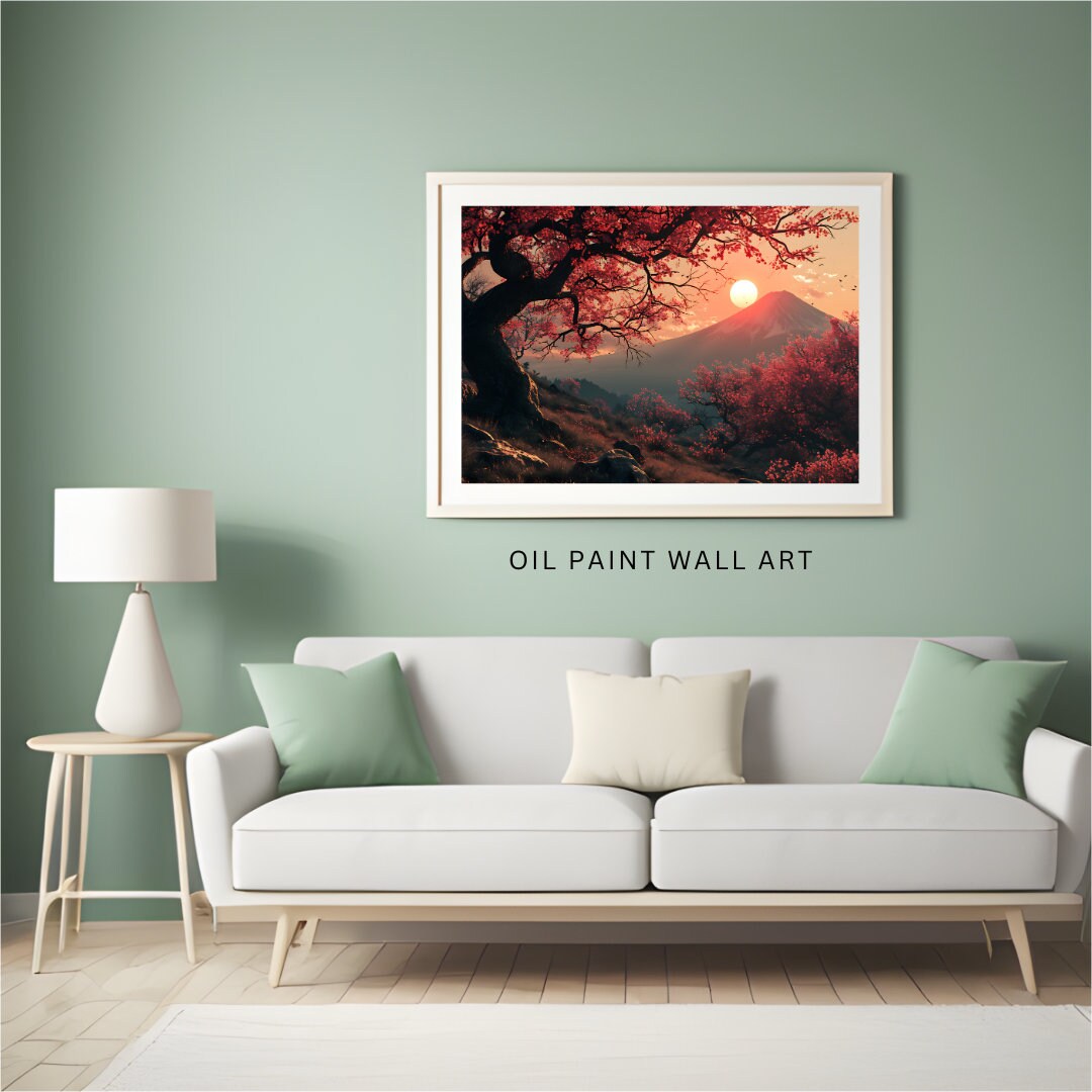 Mount Fuji Svg/mount Fuji Print/mount Fuji Poster/sakura Wall Art ...