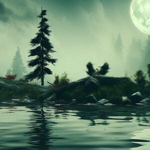 Gothic Art/swamp Print/swampsvg/swamp Tree/swamp Picture/foggyforest ...