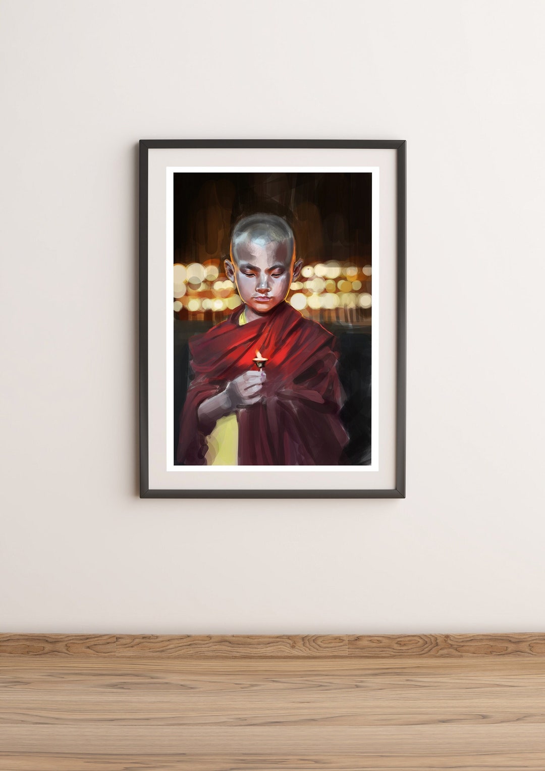 Buddhist Monk Art Print, Tibetan Spiritual Healing, Buddhist Wall Art ...