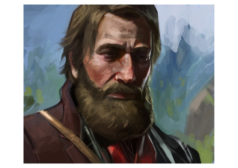 Arthur Morgan Red Dead Redemption 2 Art Print, Game Room Decor, Rock ...