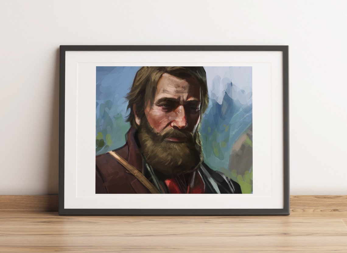 Arthur Morgan Red Dead Redemption 2 Art Print, Game Room Decor, Rock ...