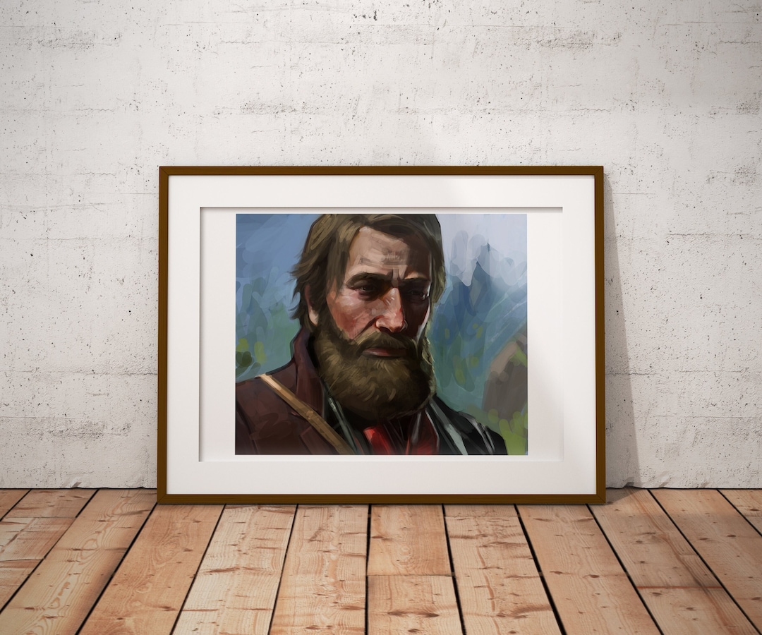 Arthur Morgan Red Dead Redemption 2 Art Print, Game Room Decor, Rock ...