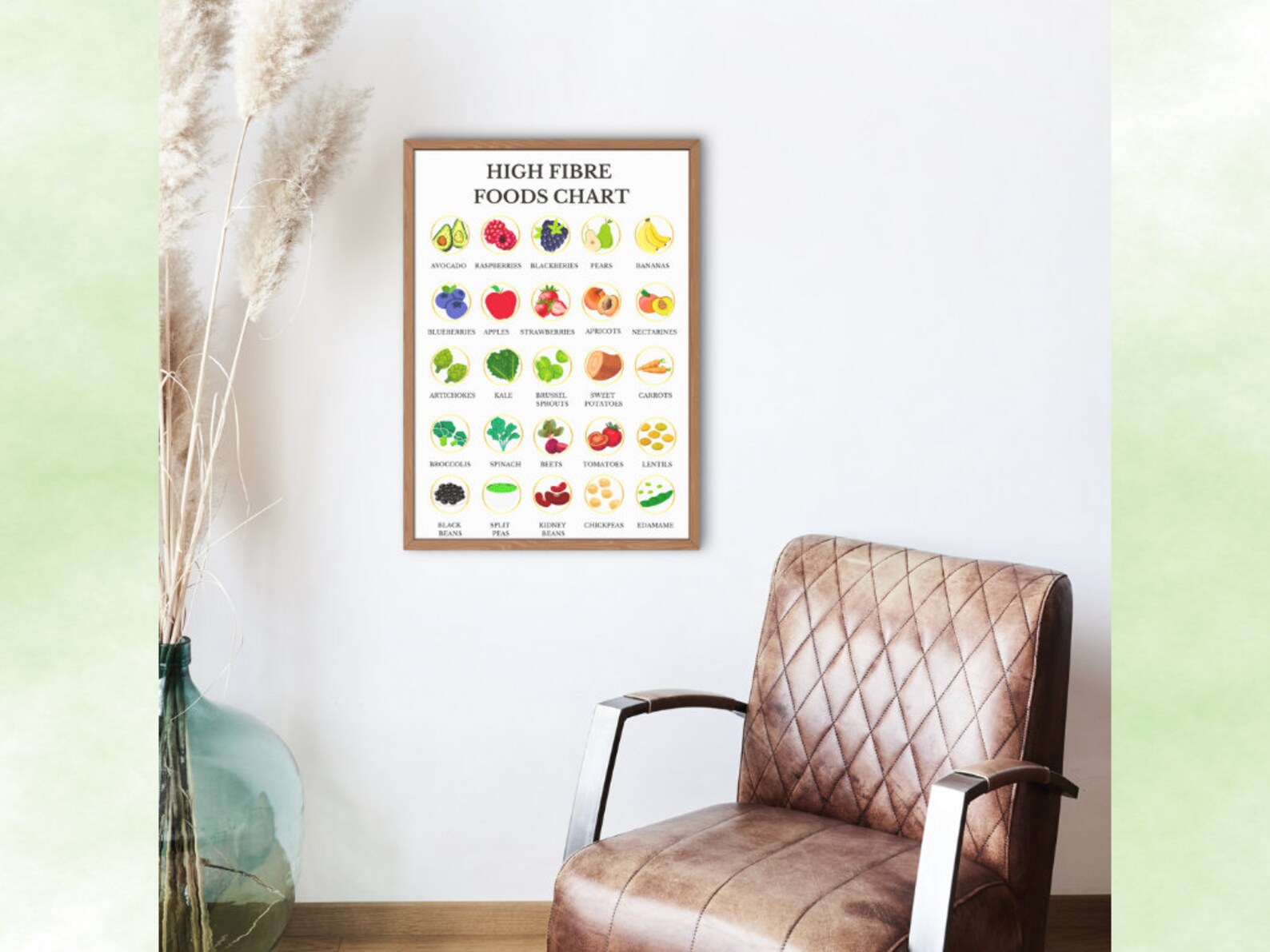 High Fiber Foods Poster Fiber Rich Foods Chart Patient Information ...
