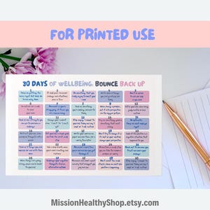 30 Days to Joy: Printable Happiness Calendar for Daily Positivity ...