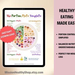 Portion Plate Meal Prep Portion Control Chart Healthy Eating Plate ...