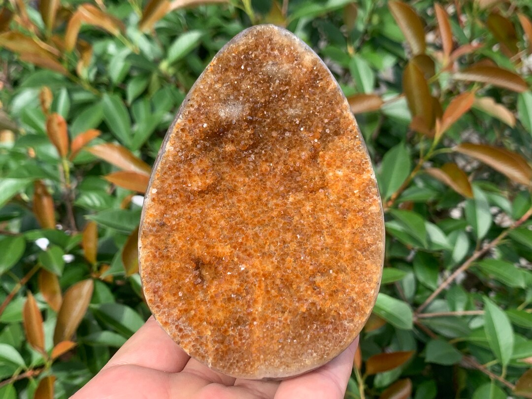4.3''+ Natural Citrine Geode Cluster,quartz Crystal,crystal Mineral Vug ...