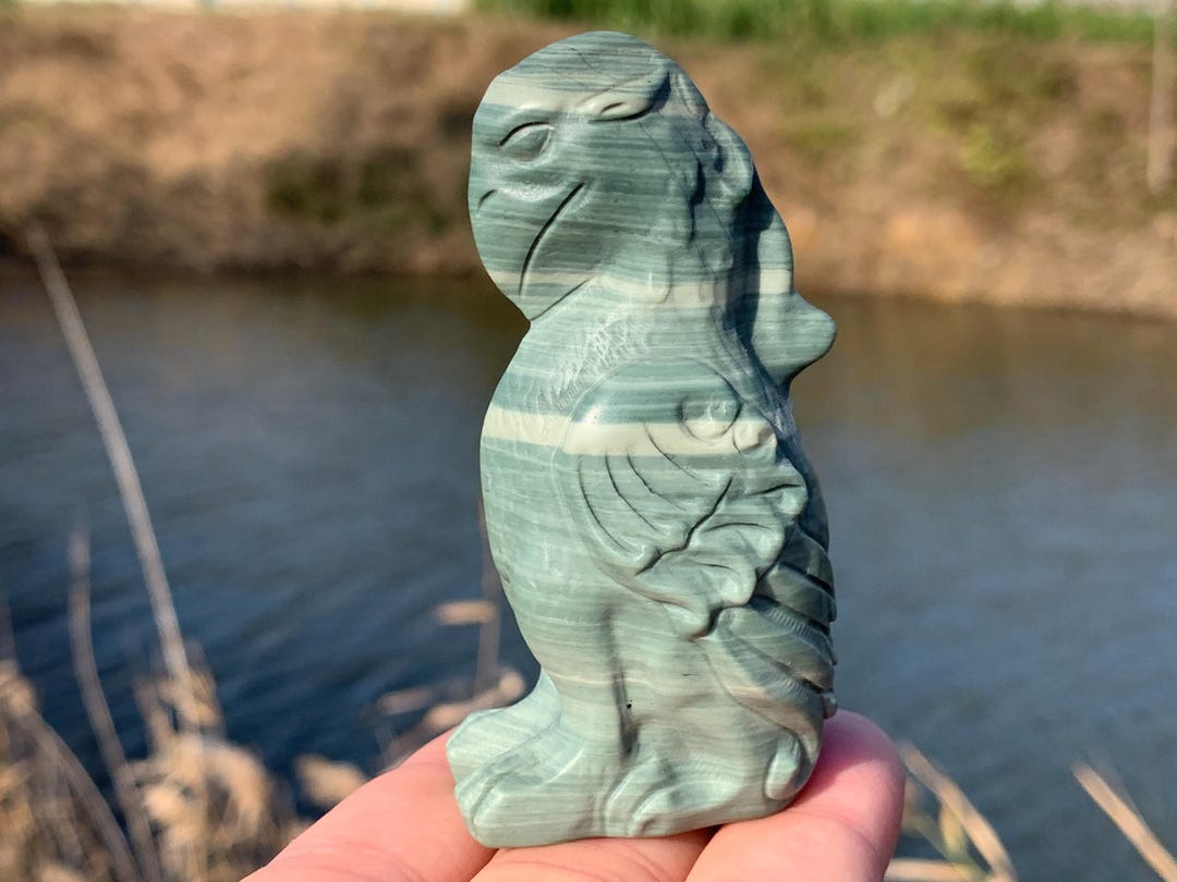 Green Jade Quartz Crystal Griffin: Hand Carved Home Decor - Etsy