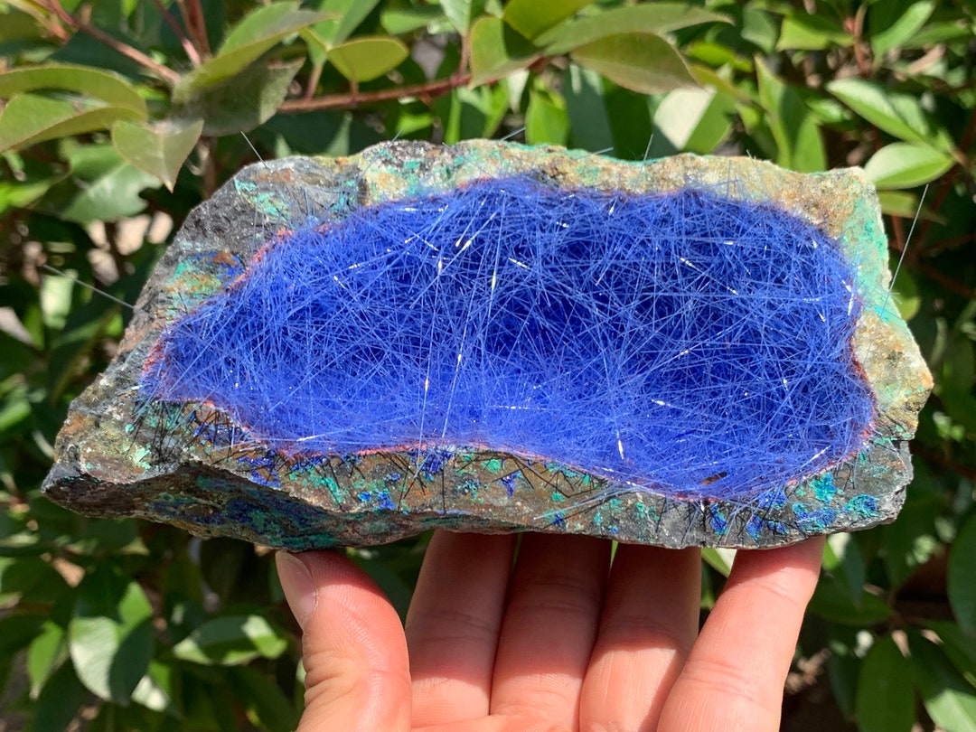 Blue Copper Ore Specimen Quartz,goethite,blue Copper Ore Stone,home ...