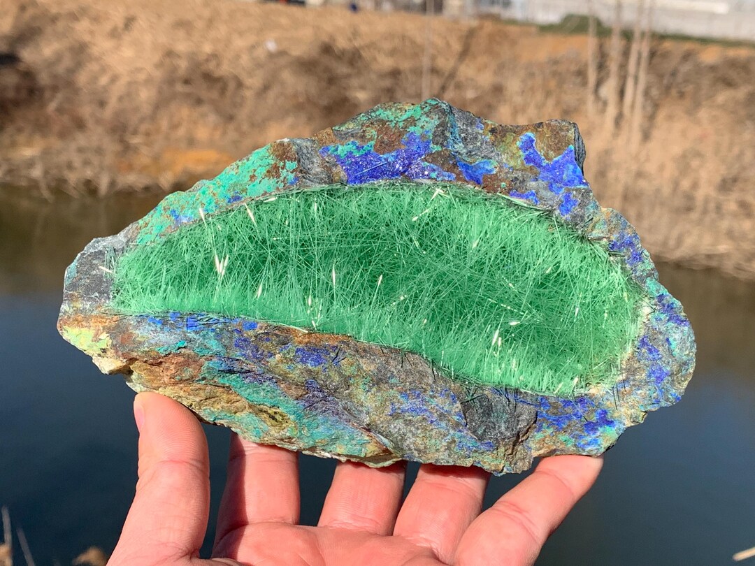 Blue Copper Ore Specimen Quartz,goethite,green Copper Ore Stone,home ...