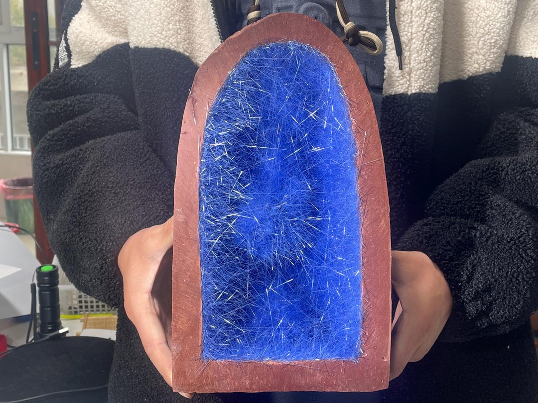 Blue Copper Ore Crystal Vug: Magnetite Specimen, Goethite, Energy ...