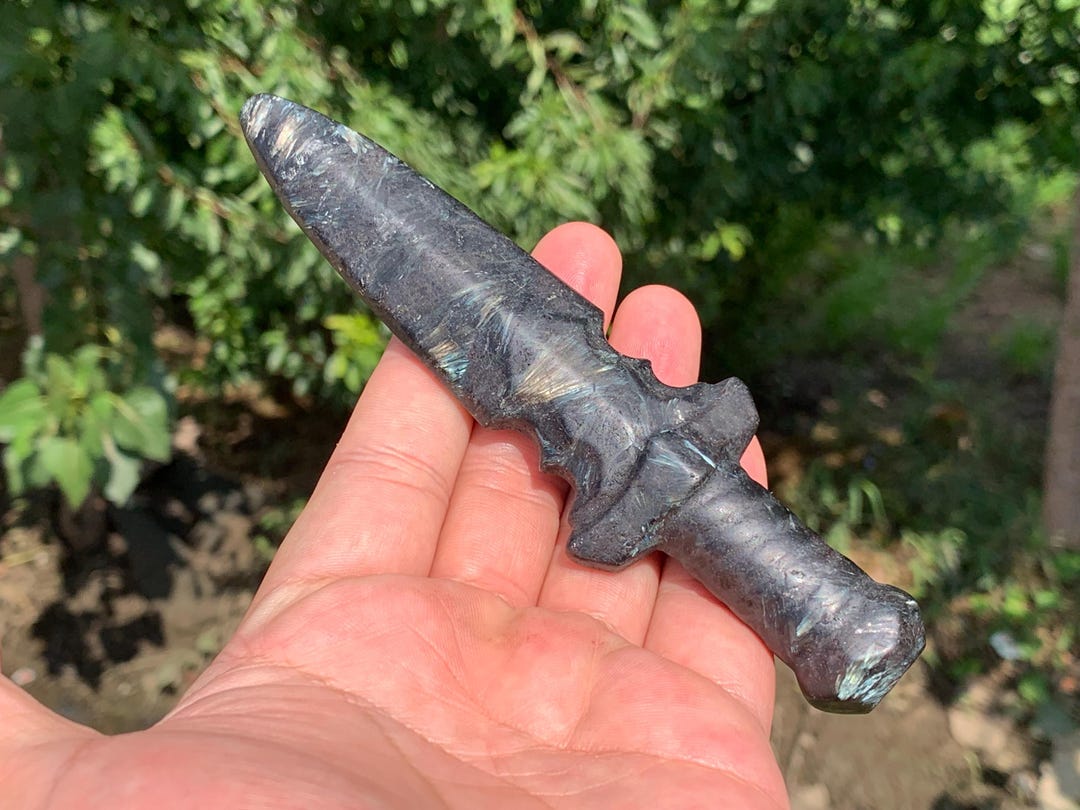 Firework Stone Quartz Crystal Dagger: Hand Carved Home Decor - Etsy