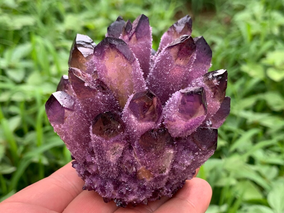 300g+ Amethyst Phantom Cluster Specimen,quartz Crystal,crystal Mineral ...
