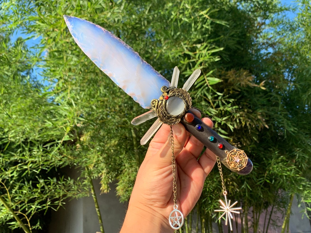 Opalite Crystal Knife: Hand Carved Quartz Specimen, Healing Gift - Etsy