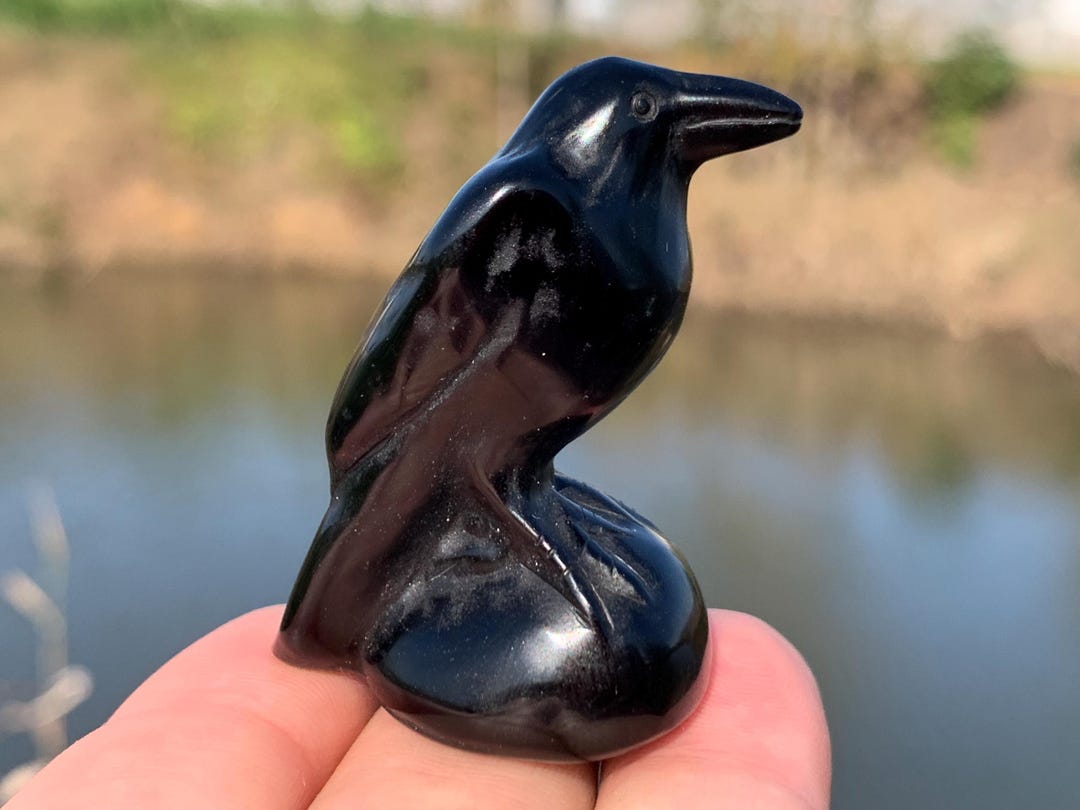 Hand Carved Obsidian Crystal Bird: Home Decor Gift (1.8'') - Etsy
