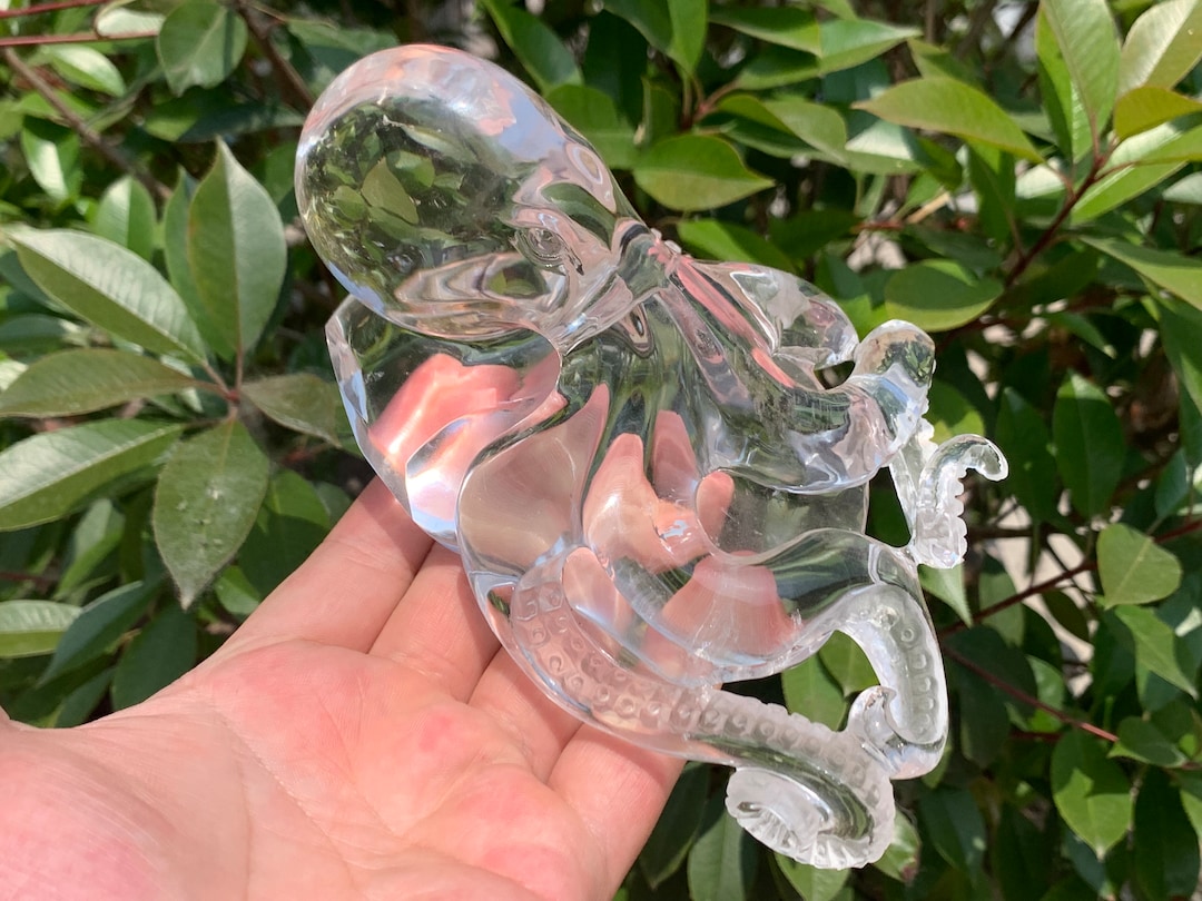 6.2'' Natural Clear Quartz,quartz Crystal,hand Carved,crystal Octopus ...