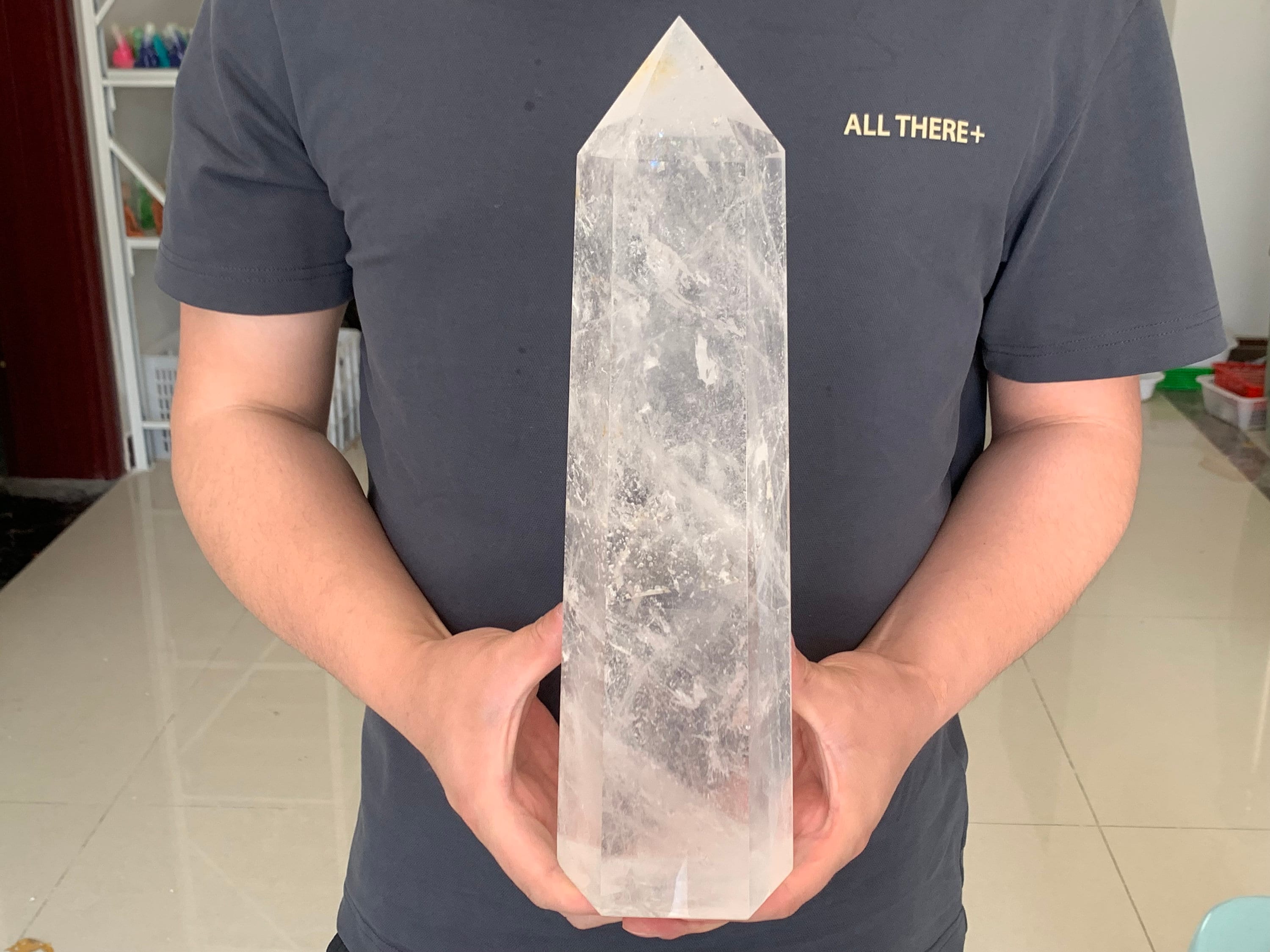 Natural Clear Quartz Crystal Obelisk Crystal Tower Wand Point Reiki ...