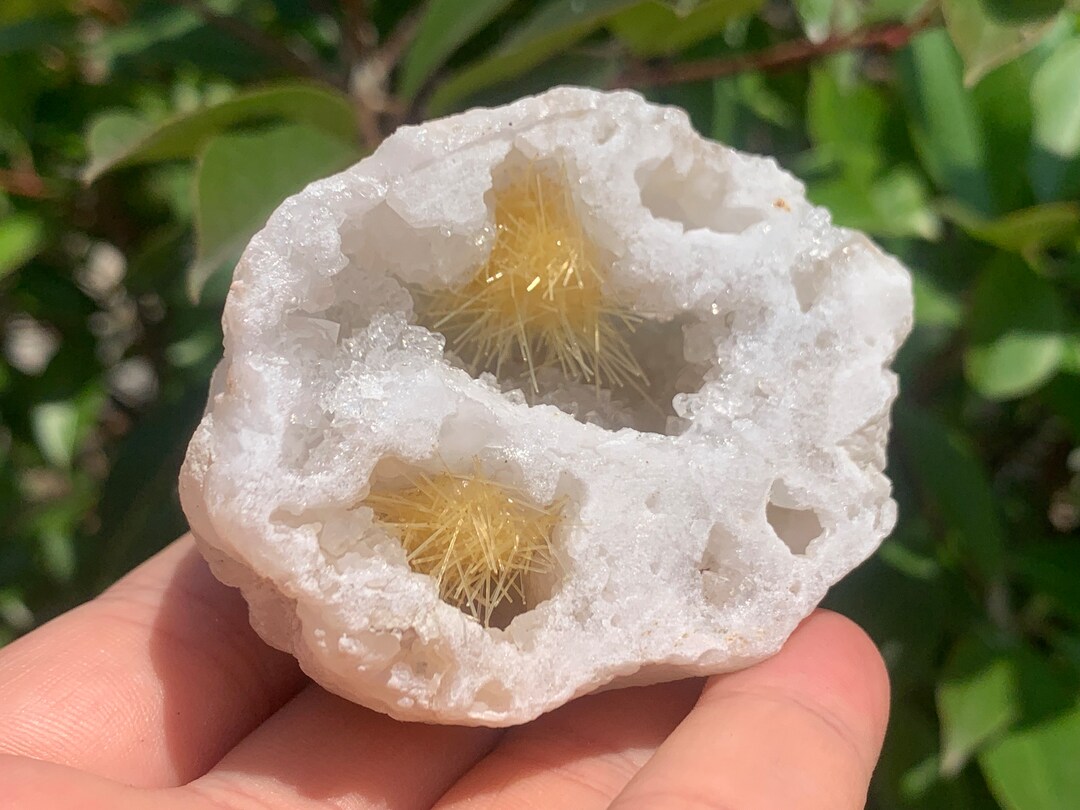 Morocco Geode Specimen,crystal Goethite,yellow Copper Ore,crystal ...