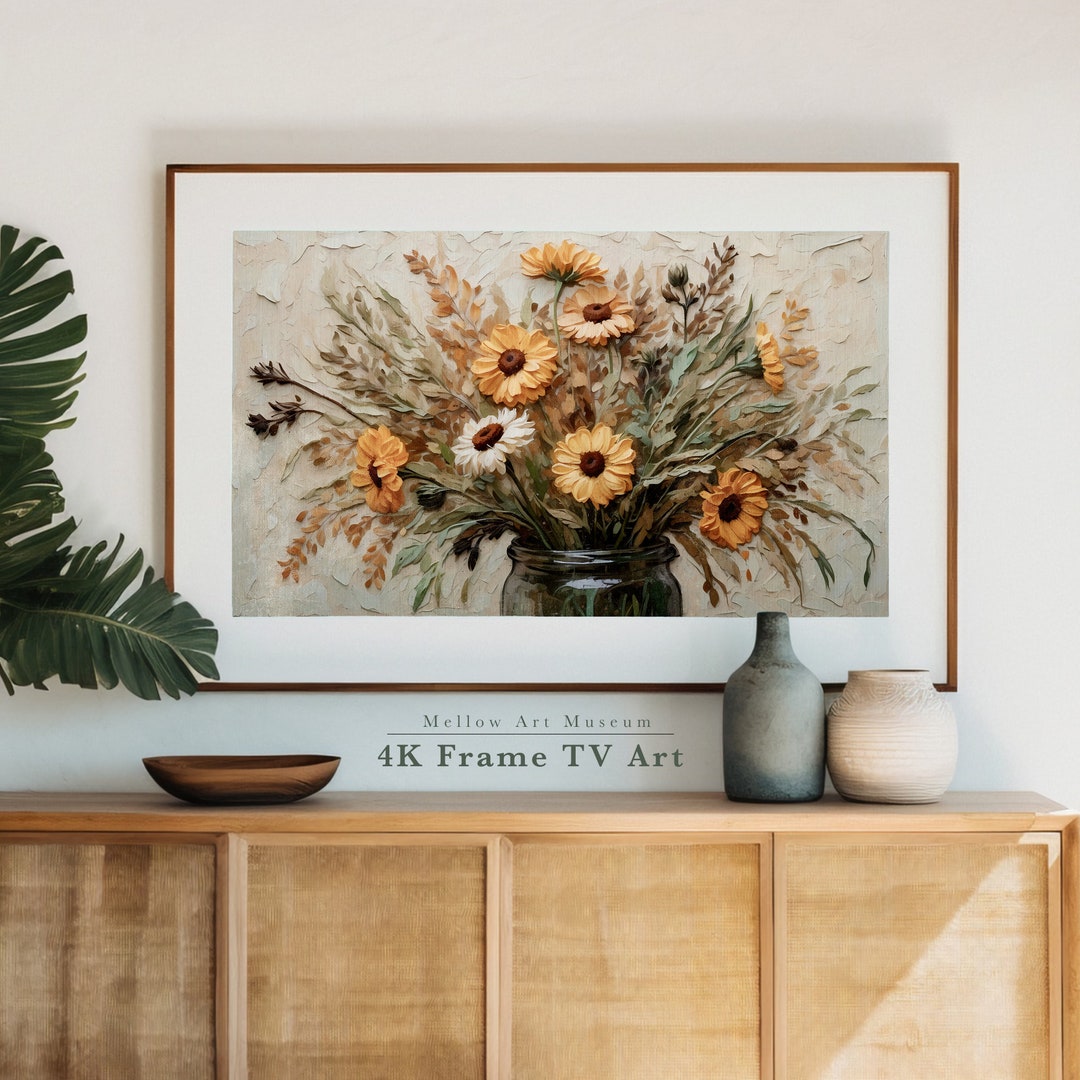 Samsung Frame TV Art Fall Wildflower Bouquet Digital 4K High-resolution ...
