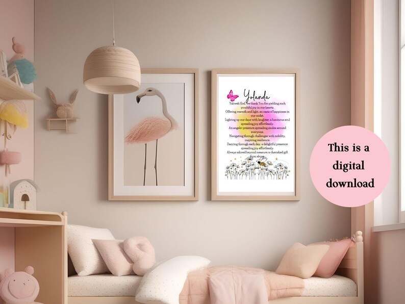 Personalized Wall Art Printables: Girls Prayers for 'Y' Names, Special ...
