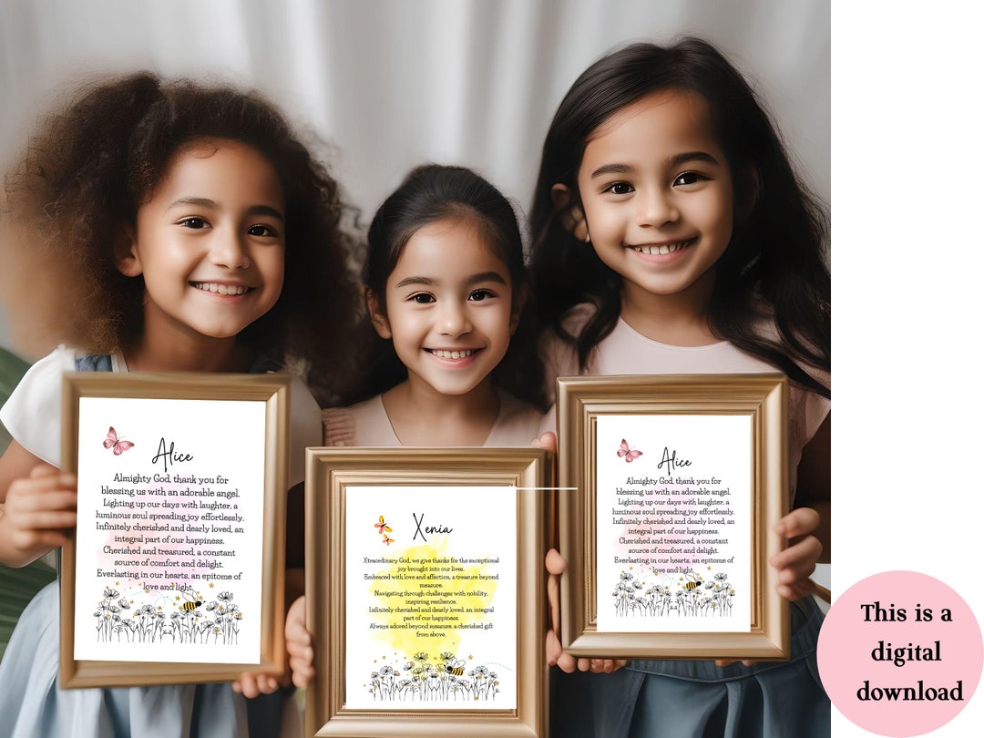 Personalized Girl Gifts: Custom Prayer Printables, Daily Prayers, 'X ...