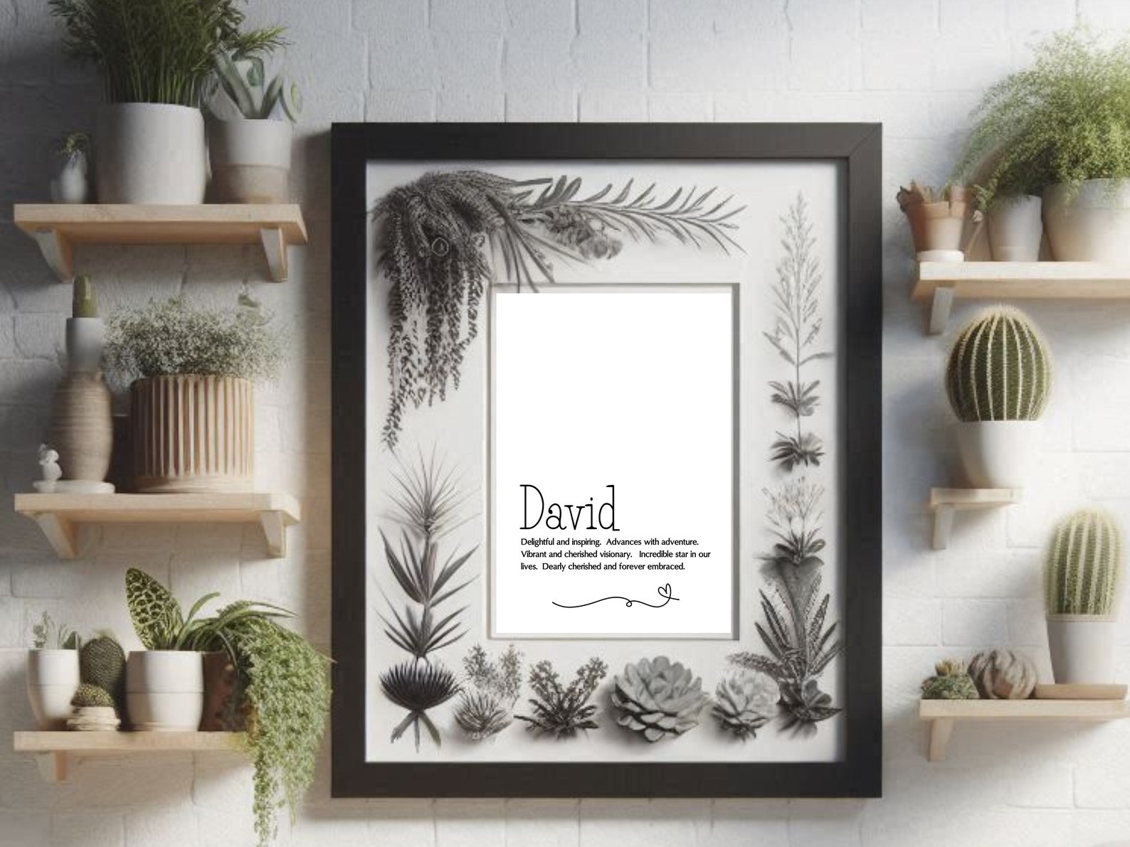 Personalized 'D' Name Wall Art for Men: Elegant Black & White Decor ...