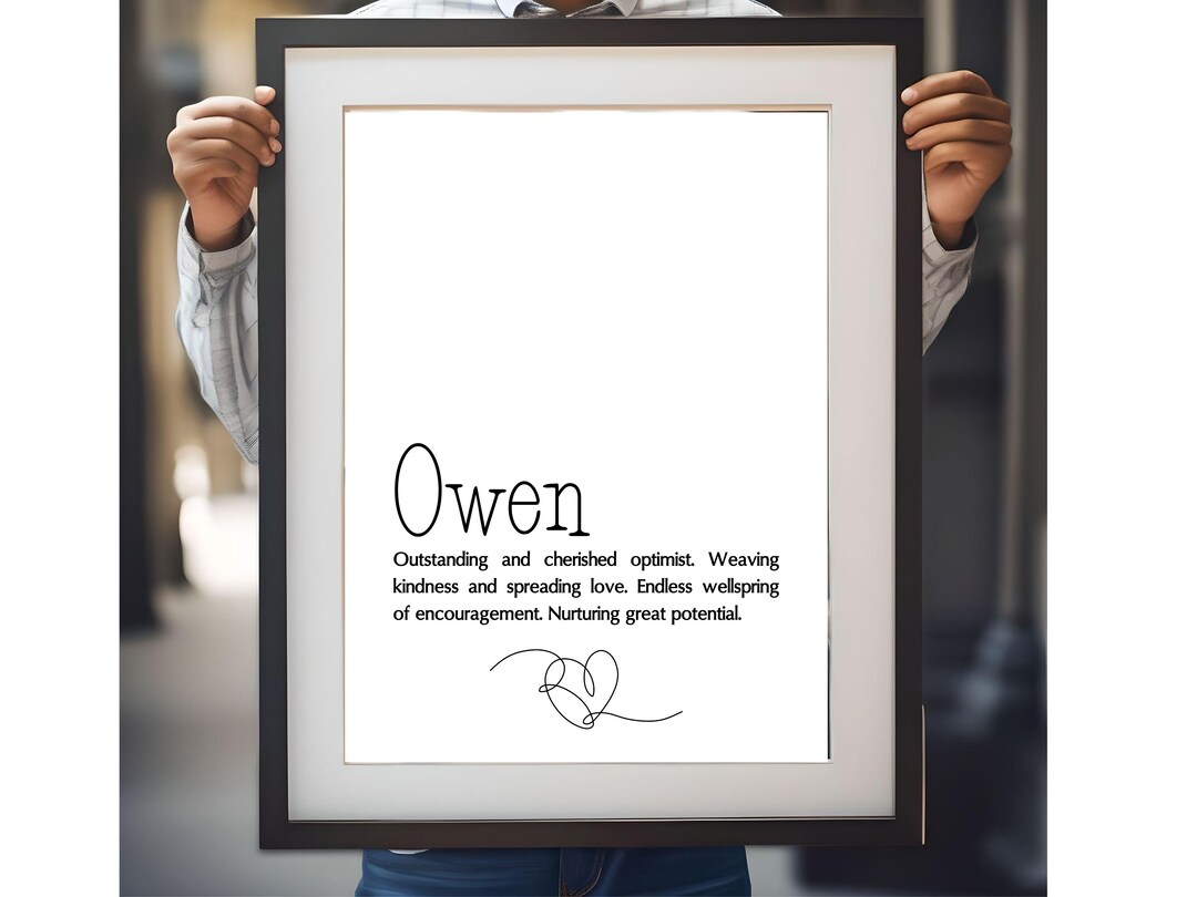 Personalized 'O' Name Wall Art for 'owen': Elegant Black & White Decor ...