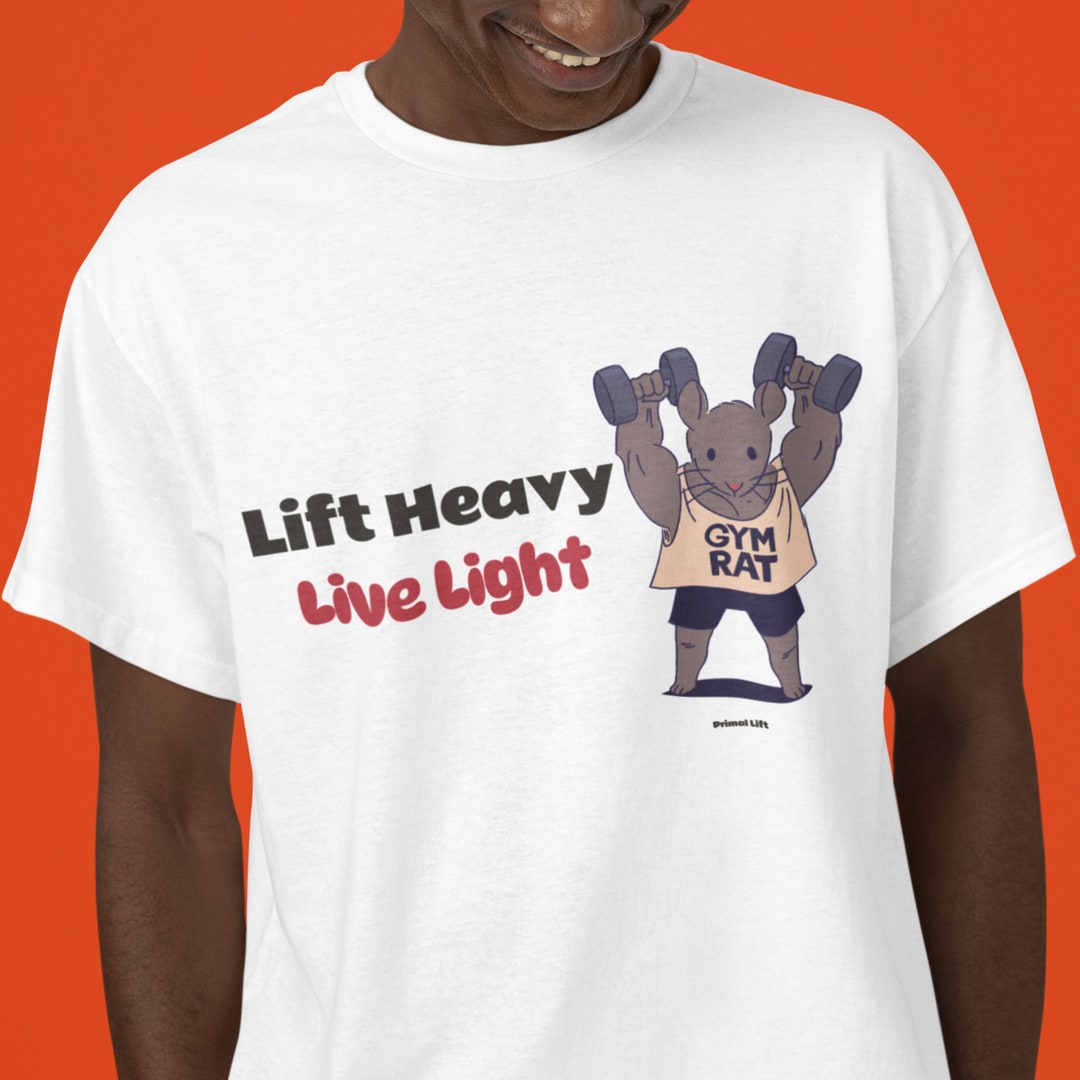 Lift Heavy, Live Light Fitness T-shirt, Men's Fitness Shirt, Gym T ...