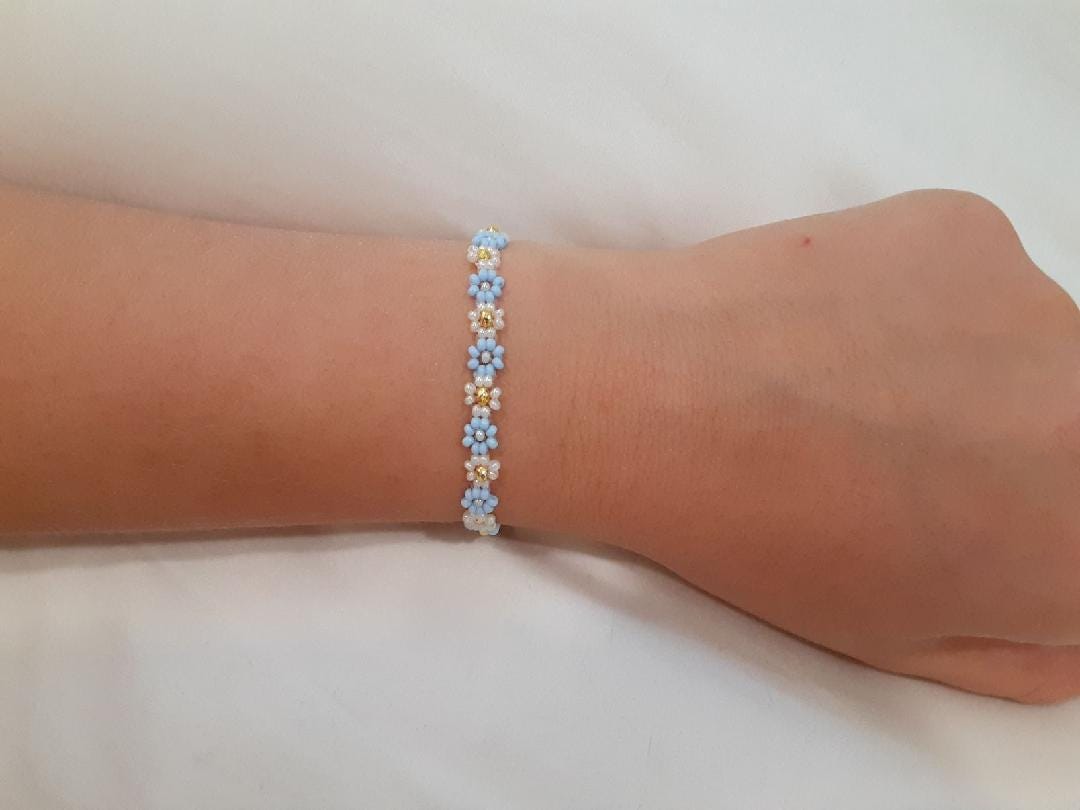Purple Daisy Chain Bracelet - Etsy