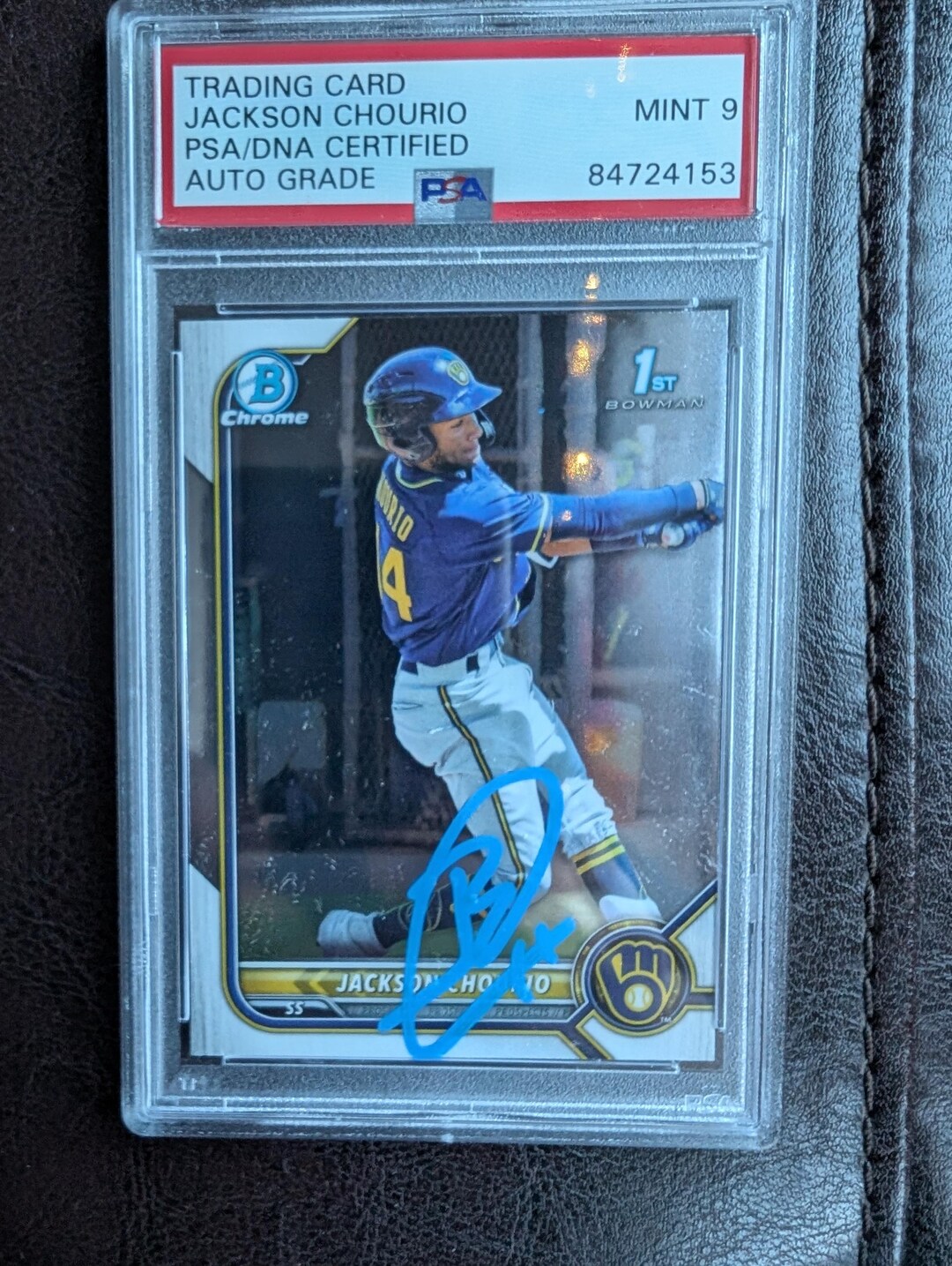 Autographed Jackson Chourio Milwaukee Brewers Bowman First Baseball ...