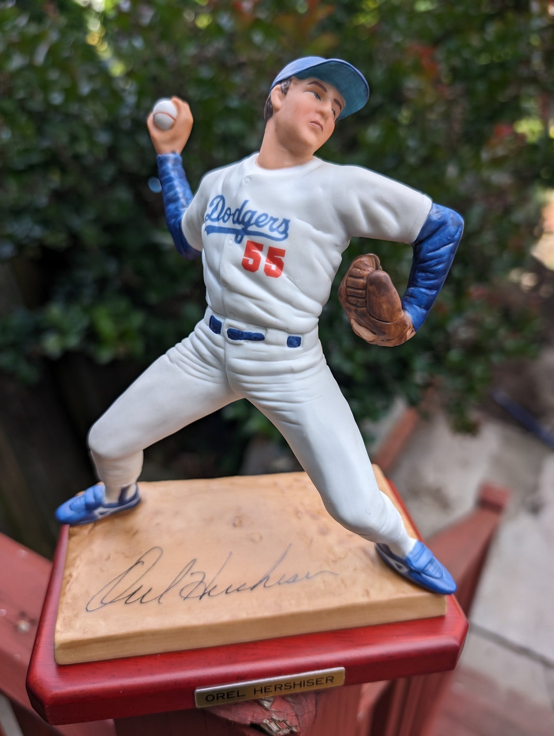 1980s Sports Impressions Limited Edition Porcelain Statue on a Wood ...