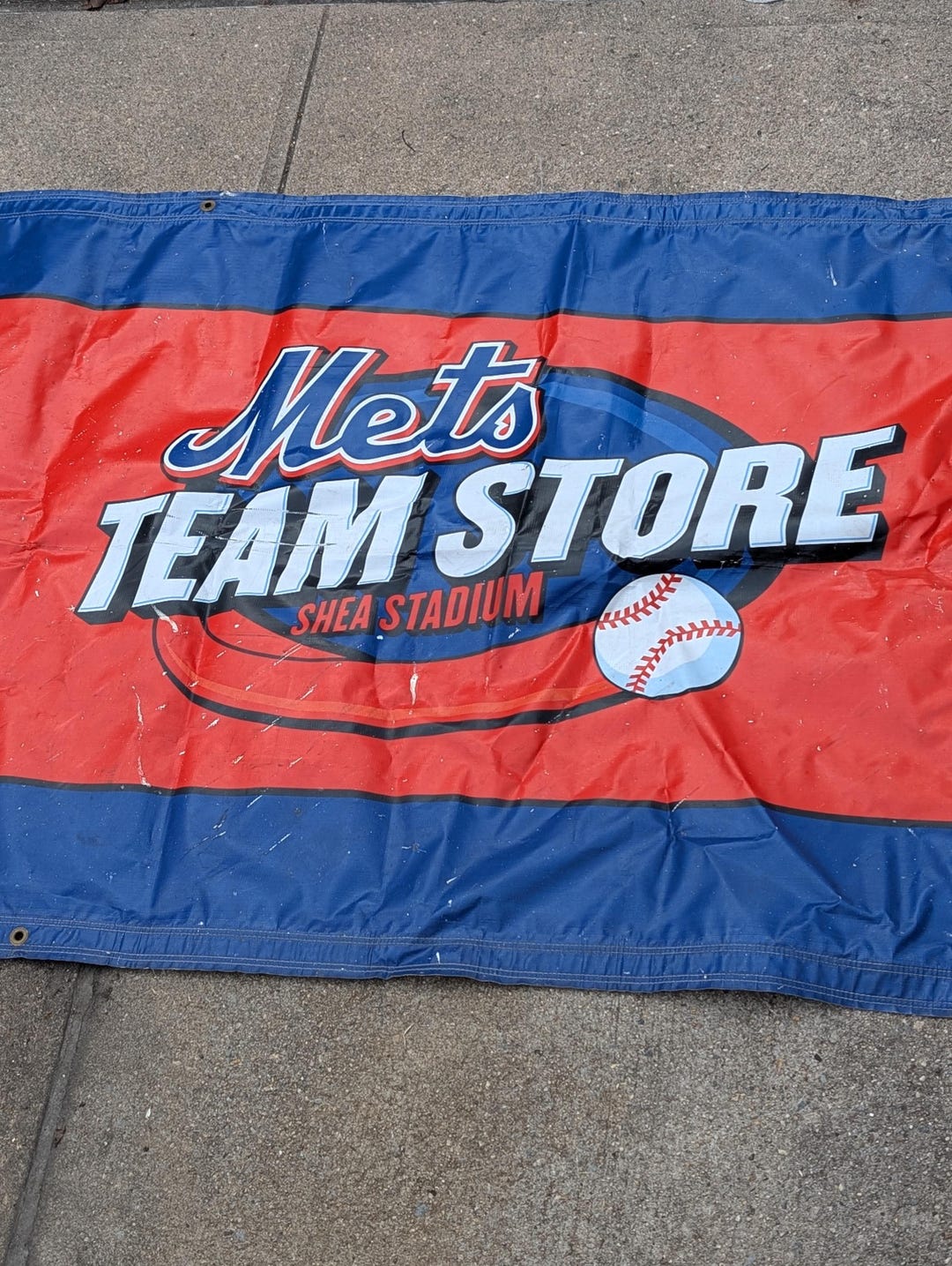NY Mets Team Store Banner Sign Salvaged From Shea Stadium After the ...