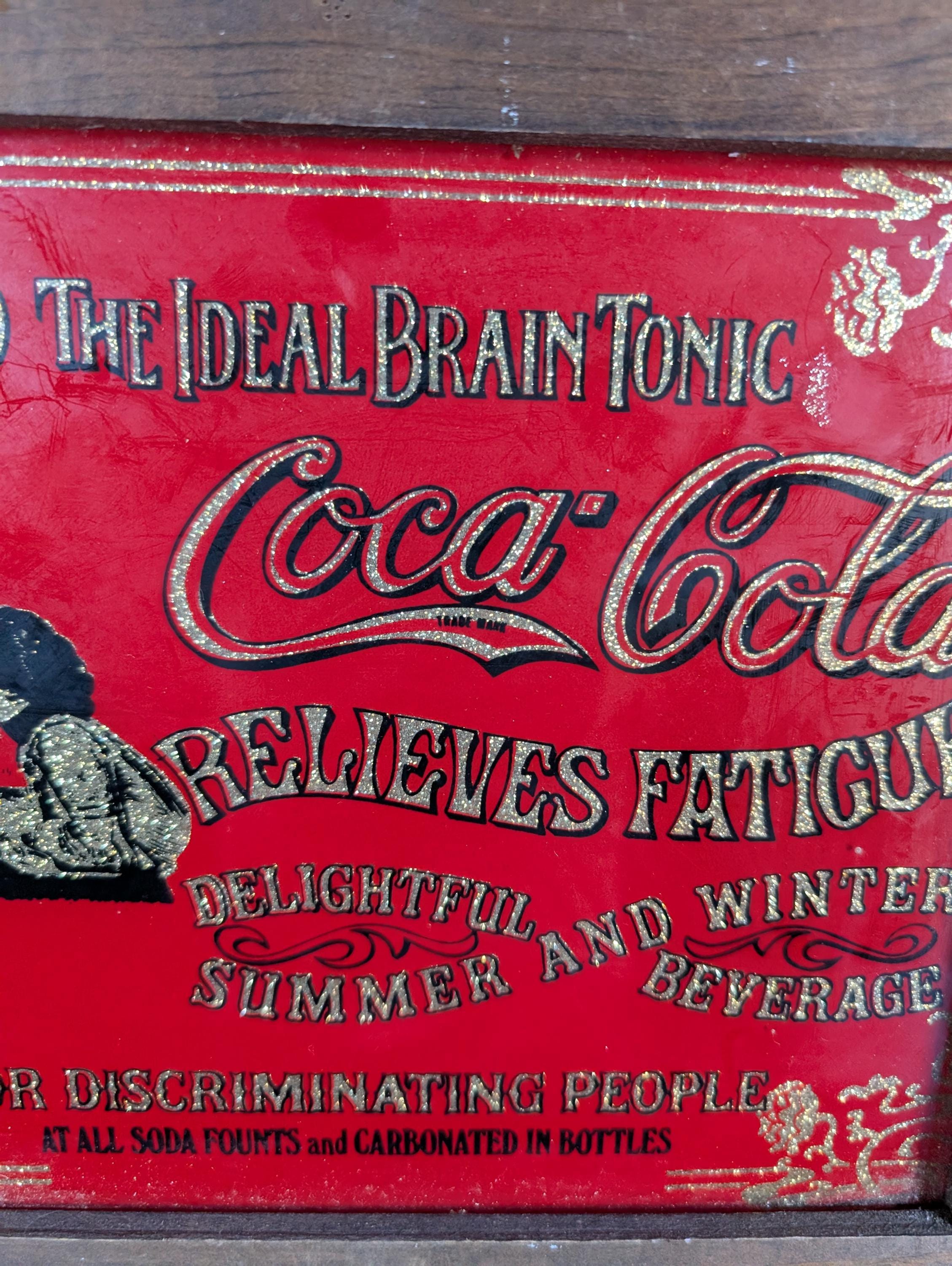 Vintage Coca-cola the Ideal Brain Tonic Relives Fatigue Reverse Glass ...
