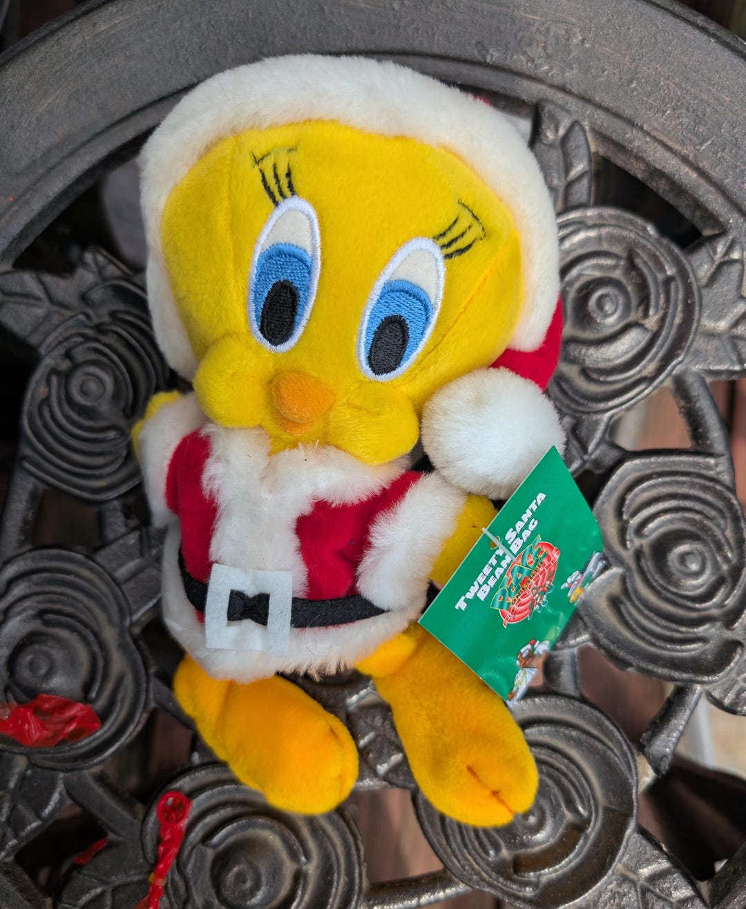 Vintage 1998 Retired Warner Bros Studios Store Santa Tweety Bird Bean ...