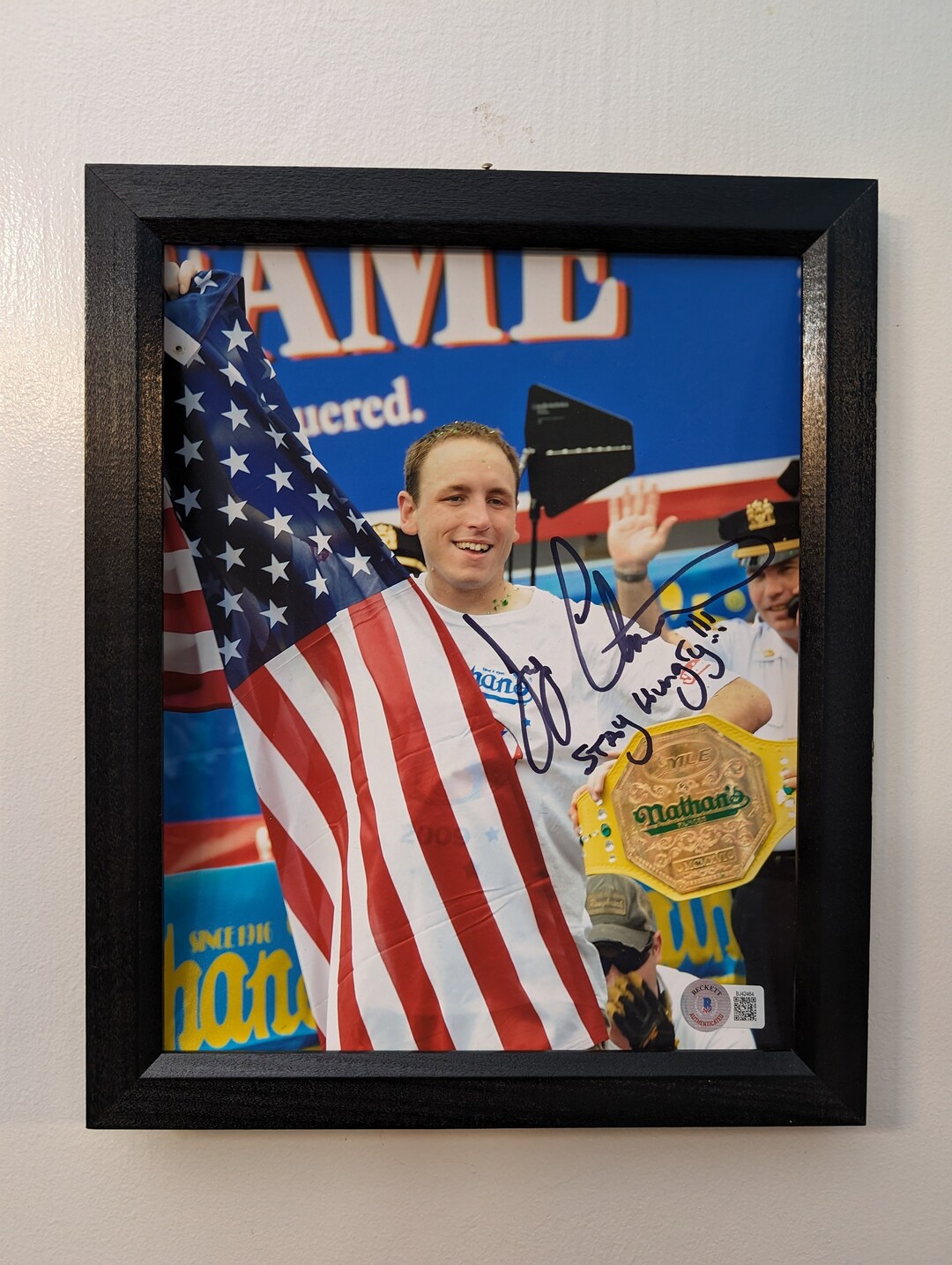 Autographed Joey Chestnut Nathan's Hotdog Eating Champion. 8x10 Inch ...
