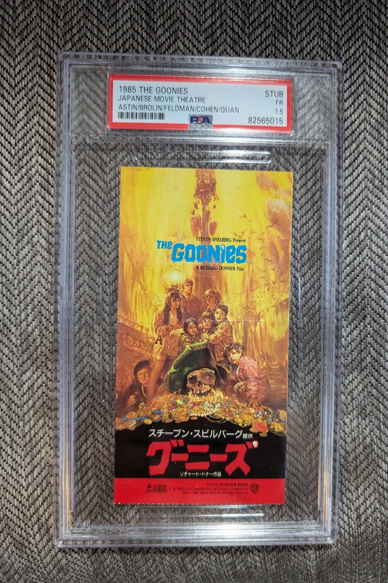 1985 the Goonies Japanese Movie Theater Ticket Stub Authicated Graded 1 ...