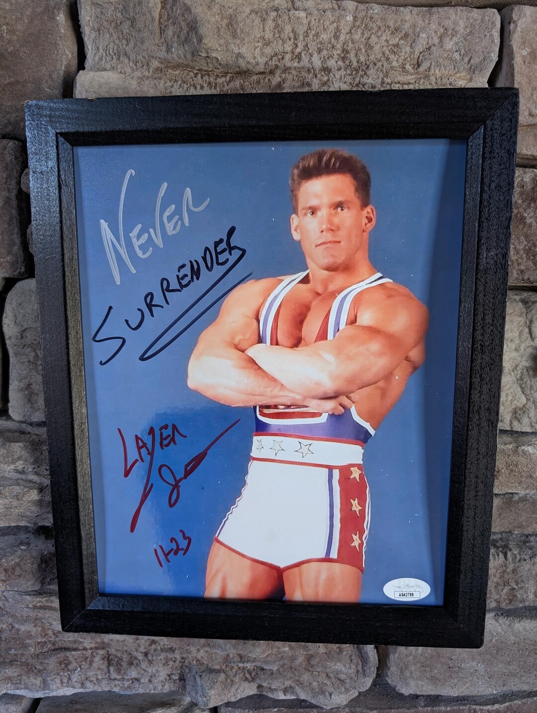 Autographed Laser Jim Starr the American Gladiators 8x10 Inch Framed ...