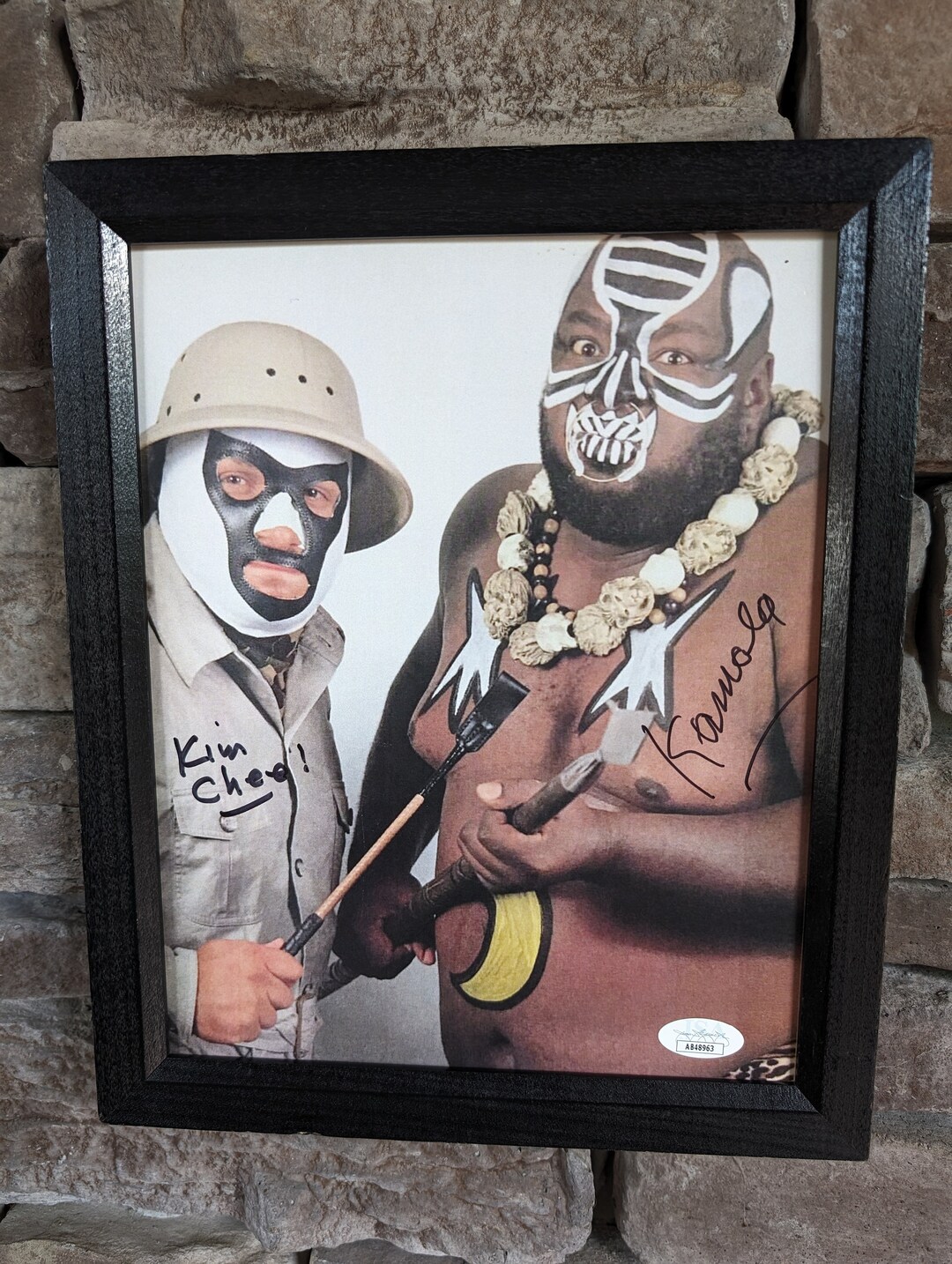 Autographed Kim Chee and Kamala the Ugandan Giant 8x10 Inch Framed ...