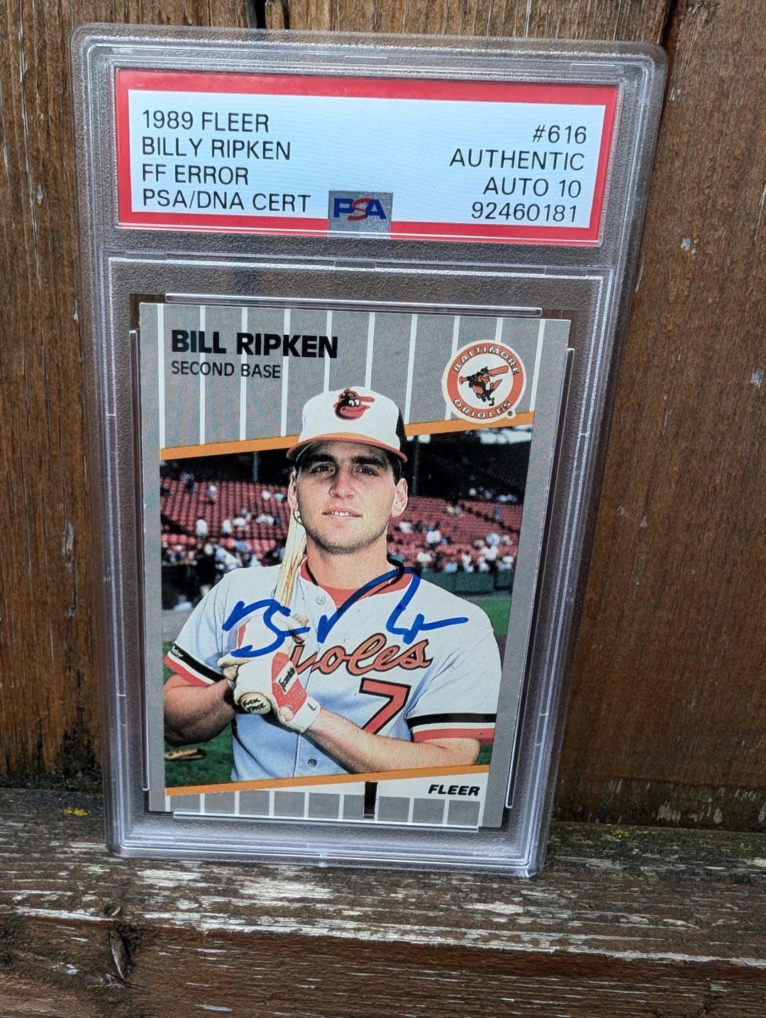 Autographed 1989 Fleer #616 Billy Ripken FF Error Card PSA DNA Auto ...