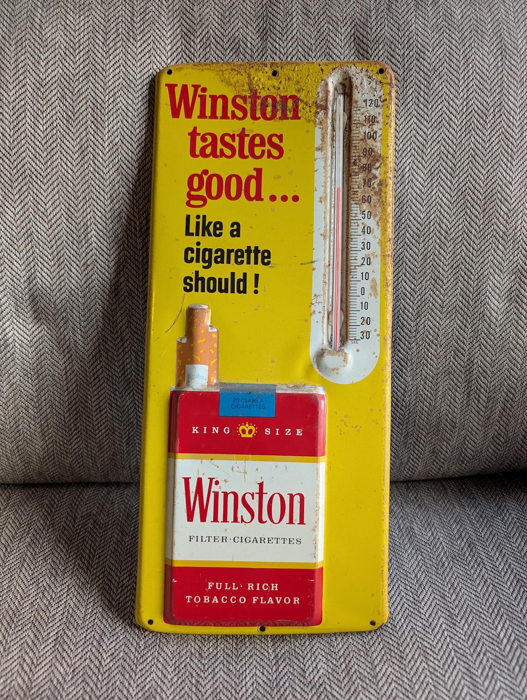 Vintage 1960s Winston Cigarettes Advertising Sign Thermometer. - Etsy