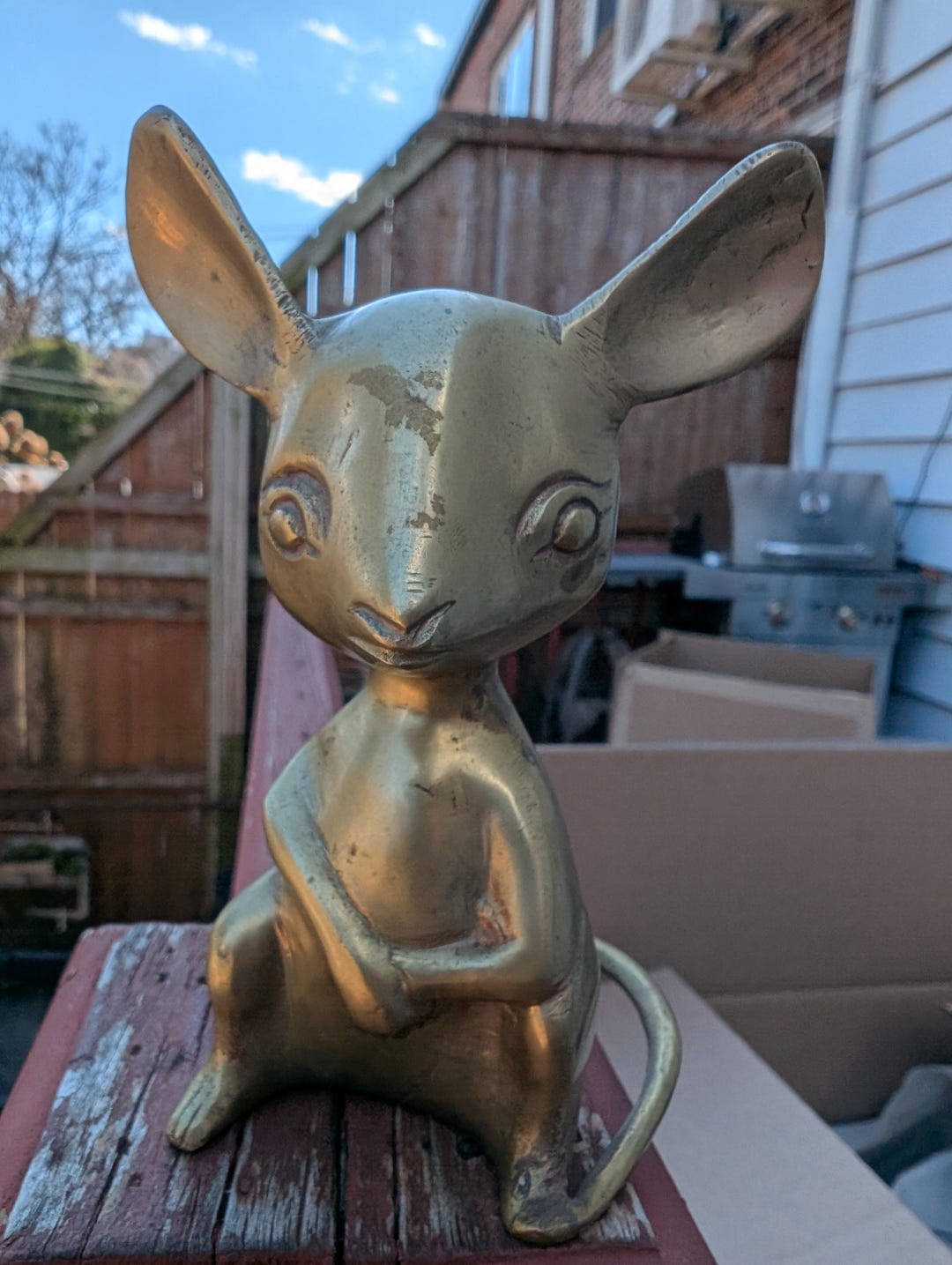 Antique Solid Brass Mouse Statue - Etsy