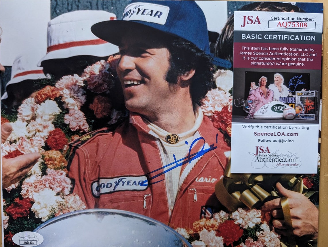 Autographed Mario Andretti NASCAR Legend 8x10 Inch Framed Photo With ...