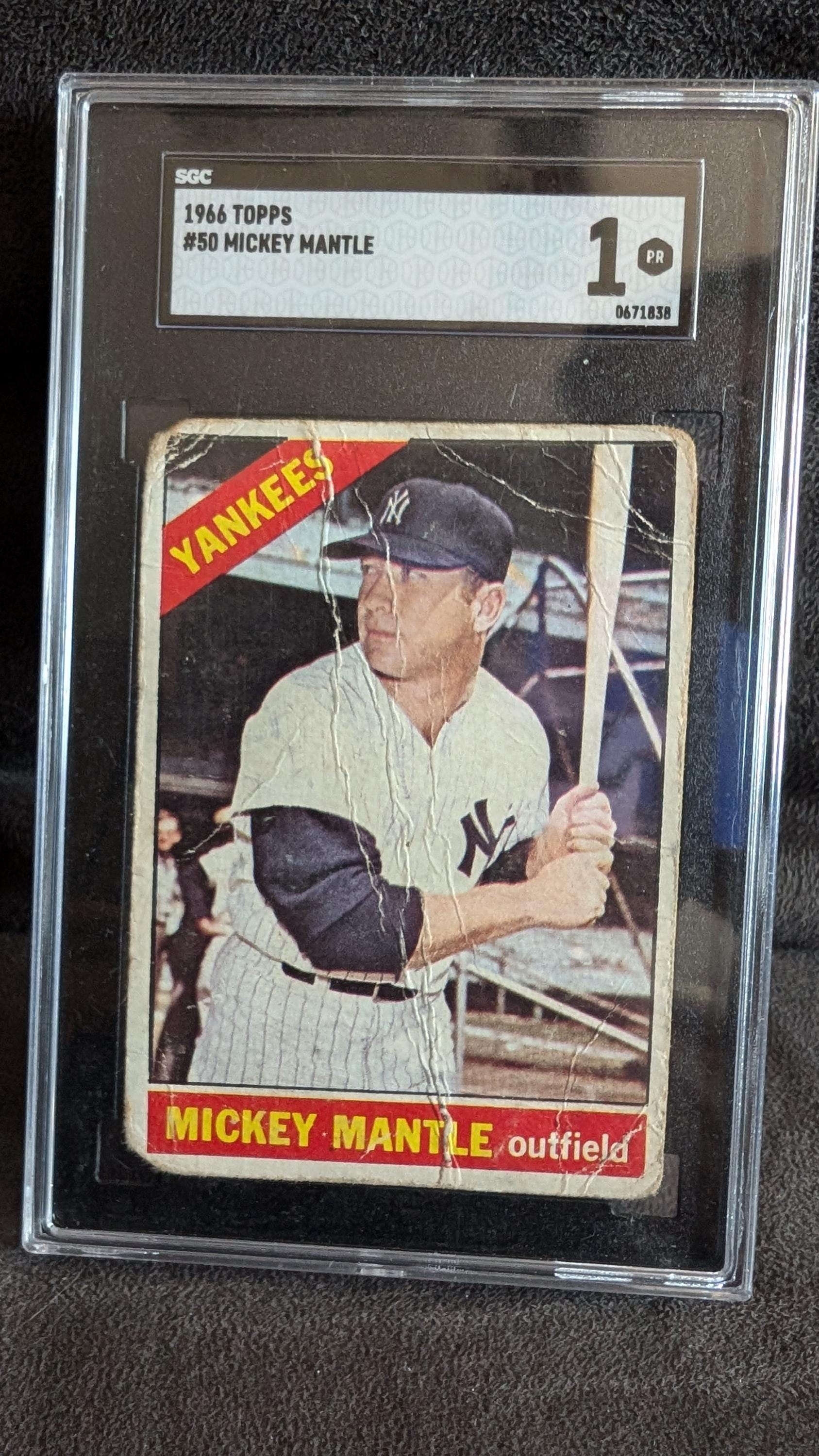 1966 Topps Mickey Mantle Baseball Card PSA Graded 1 Poor Condition. - Etsy