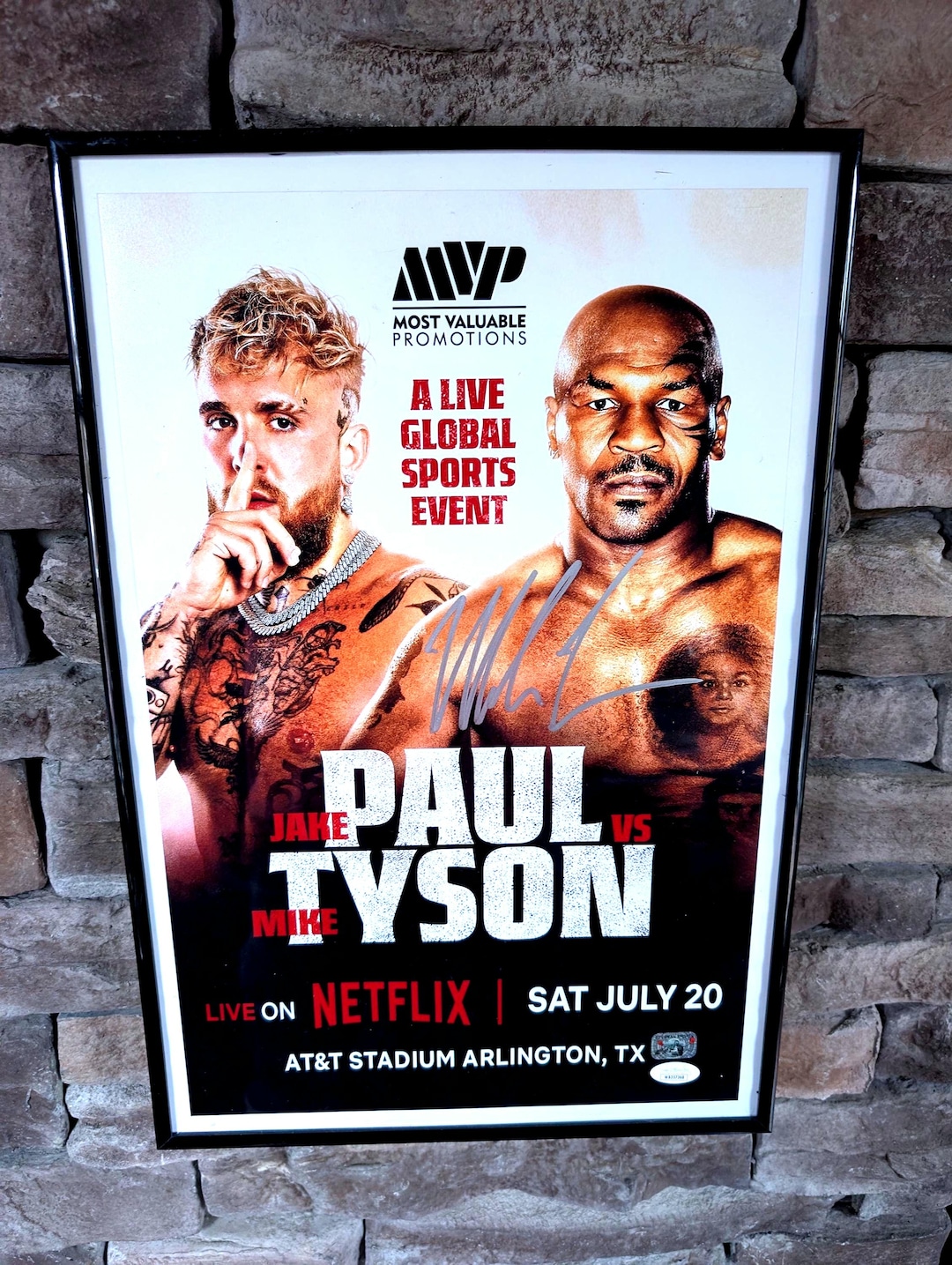Autographed Mike Tyson Mike Tysons Vs Jake Paul 12x18 Inch Framed ...