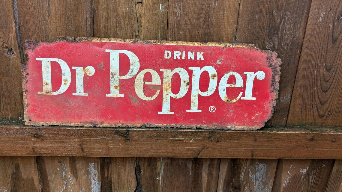 Vintage 1960s Dr Pepper Soda Tin Sign. - Etsy