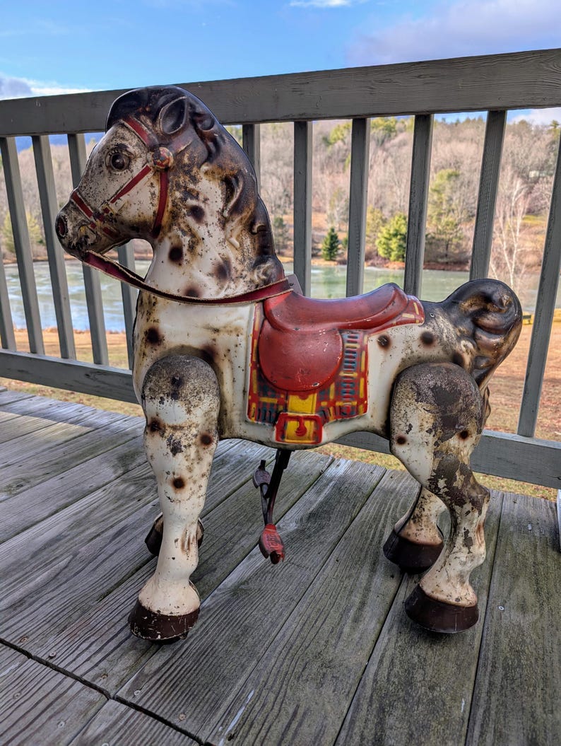 Antique 1940s Mobo Horse Pressed Steel Children's Riding Horse With ...