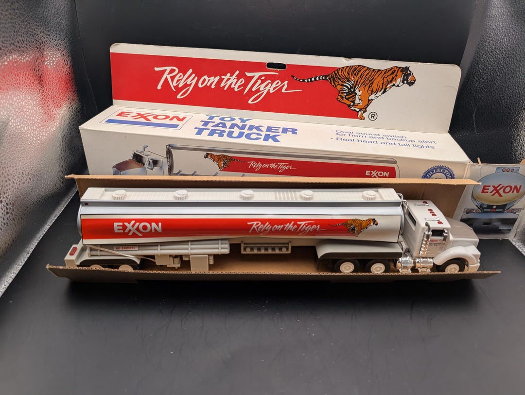 Vintage Exxon Toy Tanker Truck Semi-truck Box Truck Tractor Trailer in ...