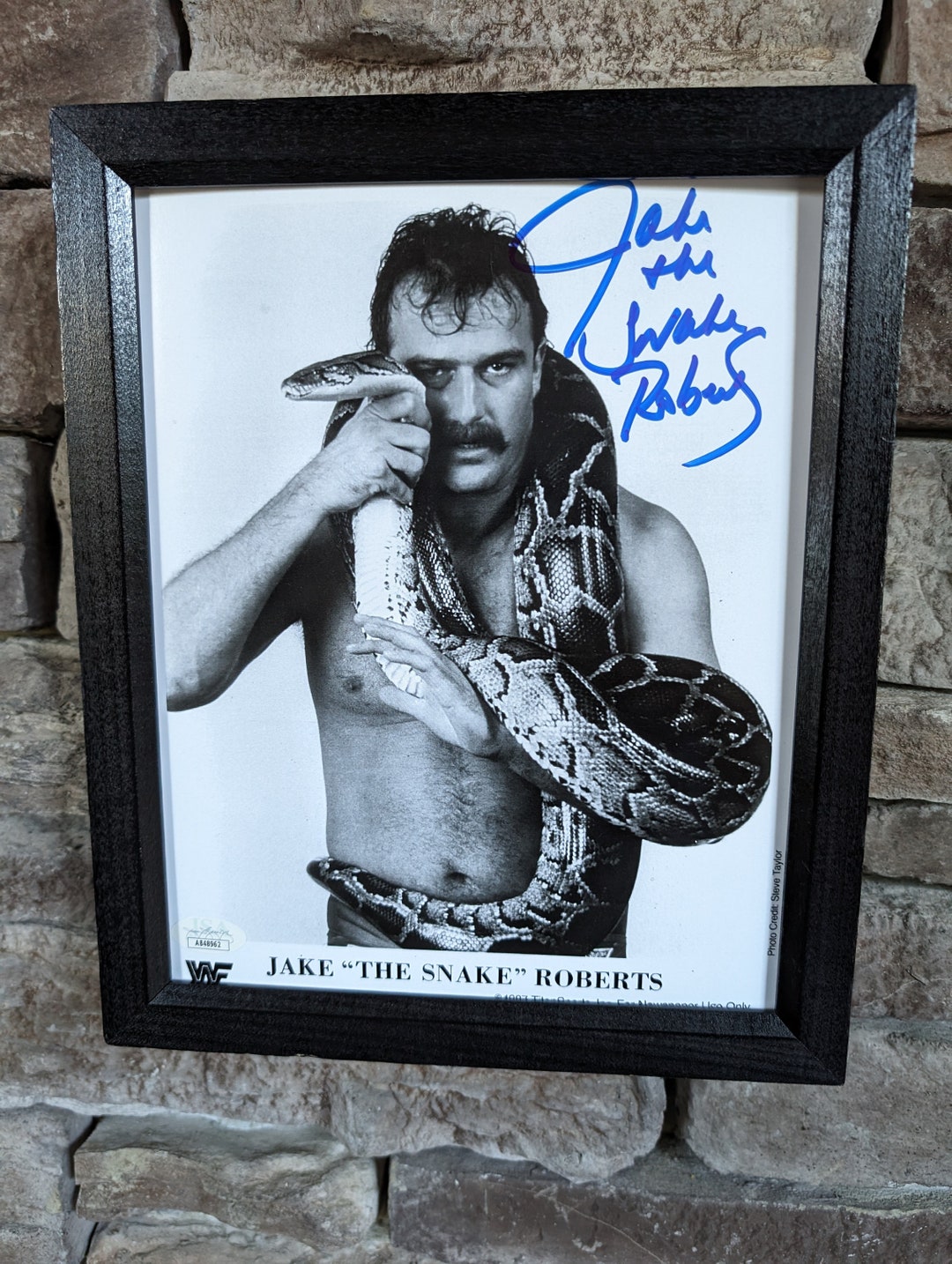 Autographed Jake the Snake Roberts 8x10 Inch Framed Photo With ...